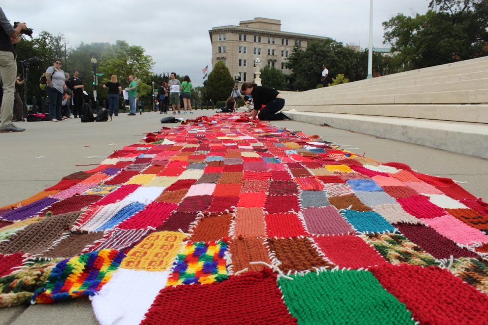 Photo Slideshow: 'Knit a Brick' protesters take a 'wall' to the Capitol