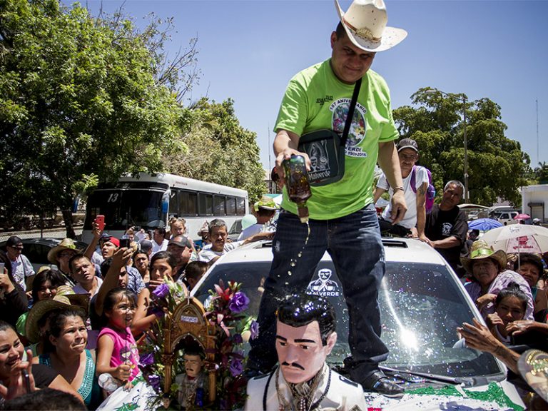 Worshipping the patron saint of drug traffickers in Mexico