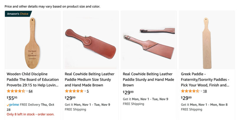 Amazon algorithm recommends Bible-emblazoned spanking paddle