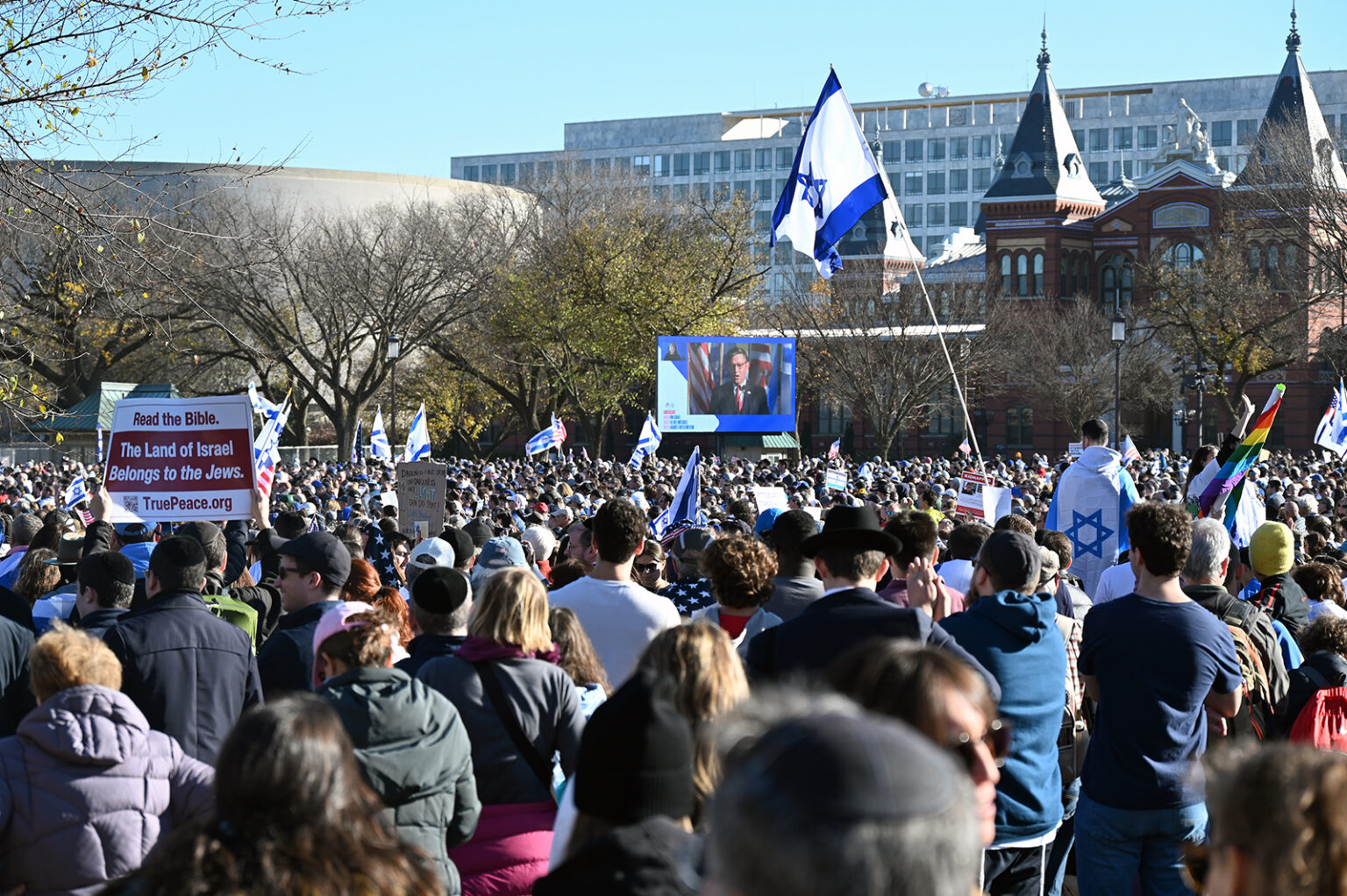 In bipartisan March for Israel, crowd rejects cease-fire, demands ...