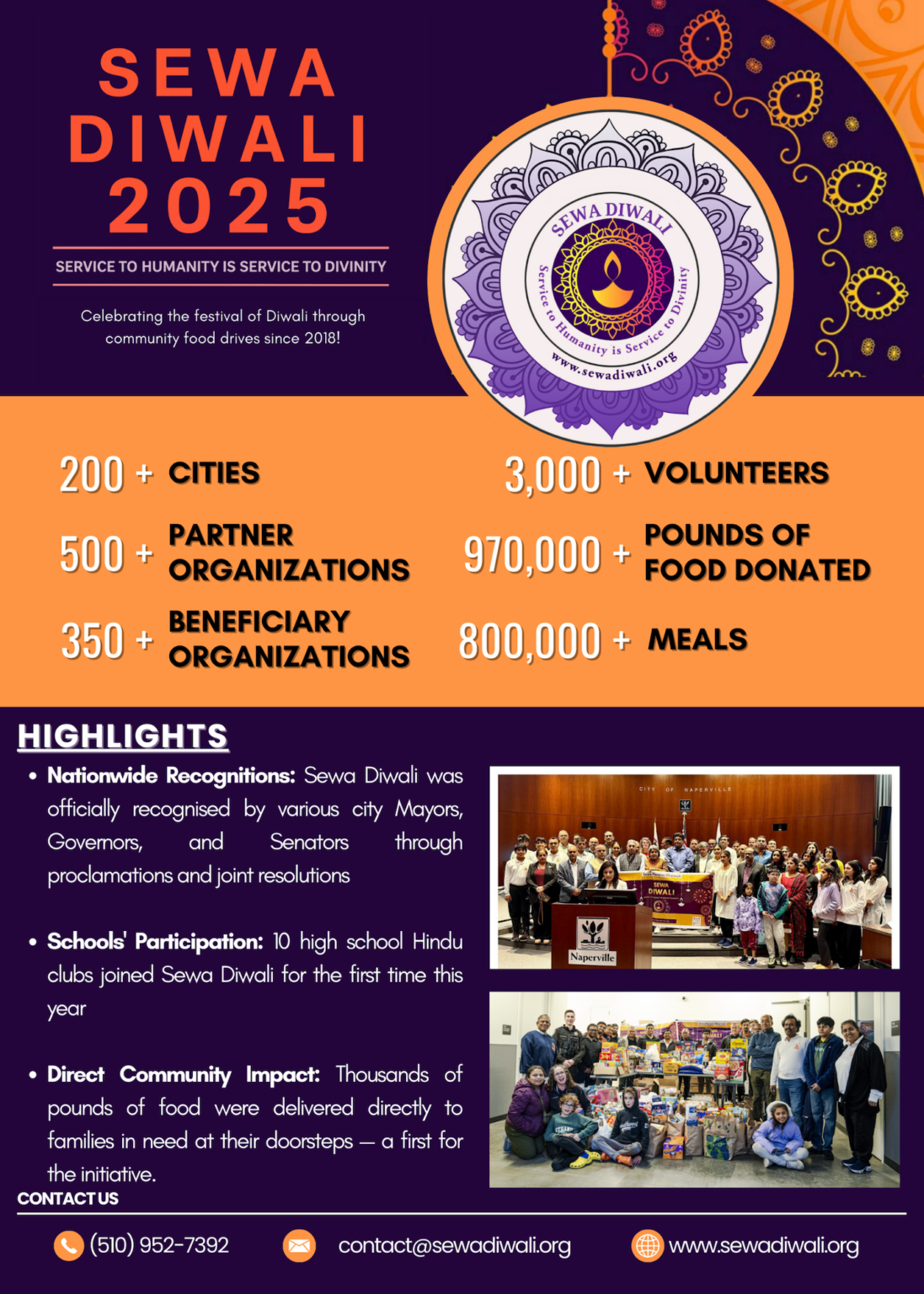Sewa Diwali Food Drive: 553 organizations partner for celebrations ...
